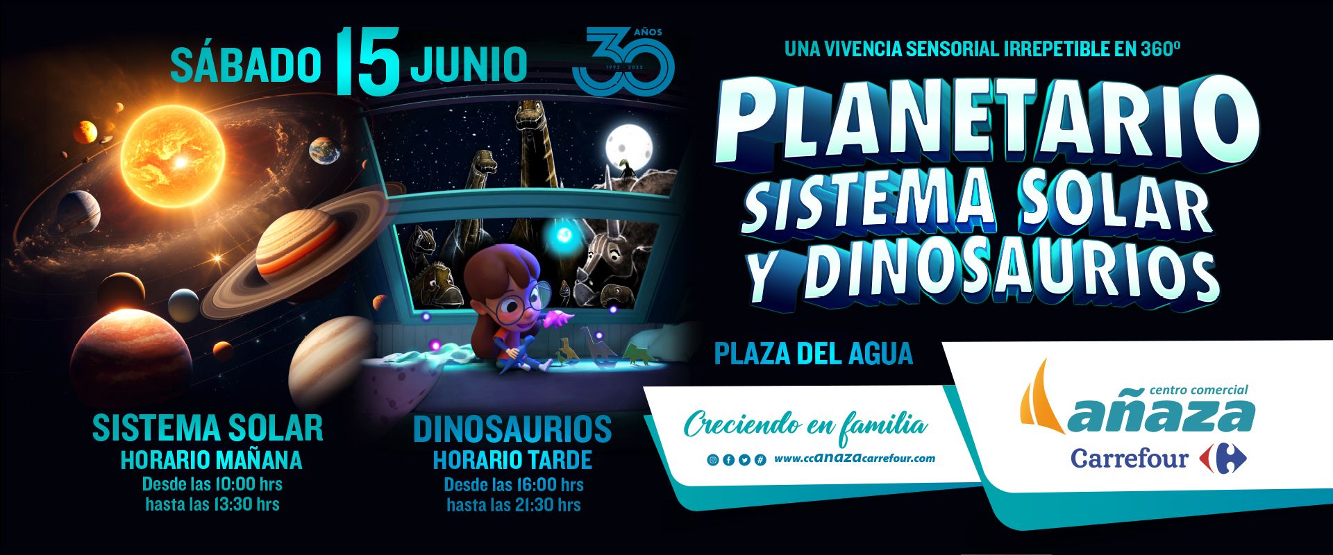 Planetario sistema solar y dinosaurios | Centro Comercial Añaza Carrefour